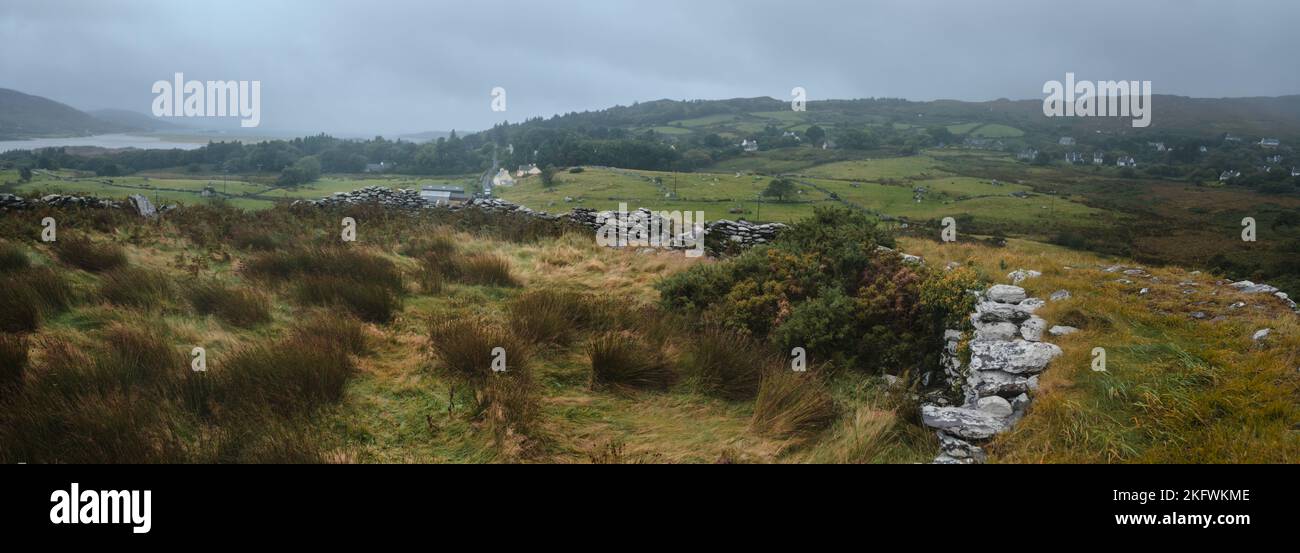 A view of the historic Caherdaniel stone fort in County Kerry, Republic ...