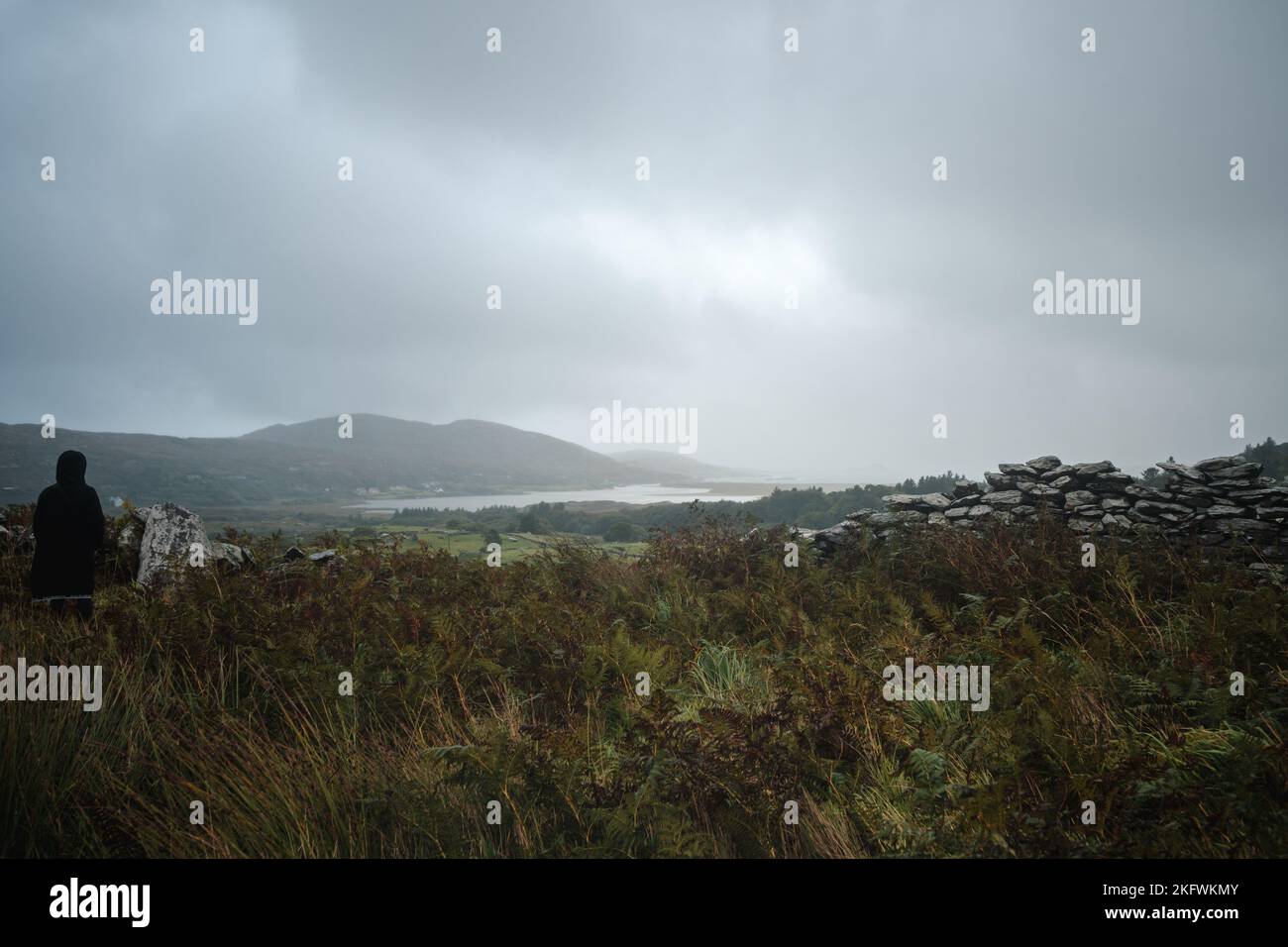 A view of the historic Caherdaniel stone fort in County Kerry, Republic ...