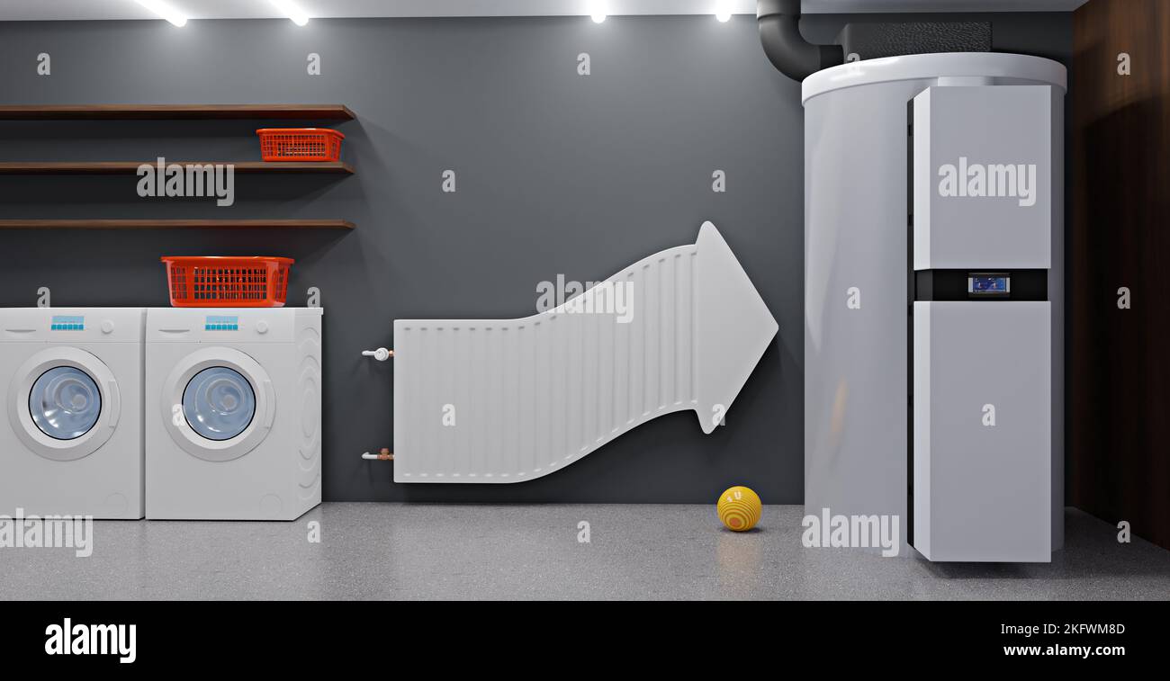 Symbolic picture for rising electricity and heating costs with a modern ...