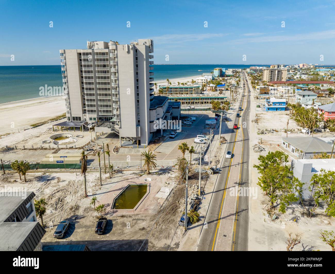 Fort Myers Beach, FL, USA - November 19, 2022: Aerial drone photo ...