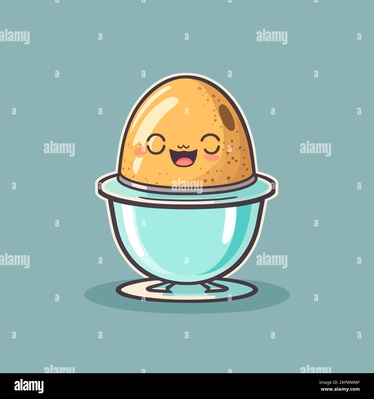 A vector illustration of a cartoon boiled egg Stock Vector Image & Art - Alamy