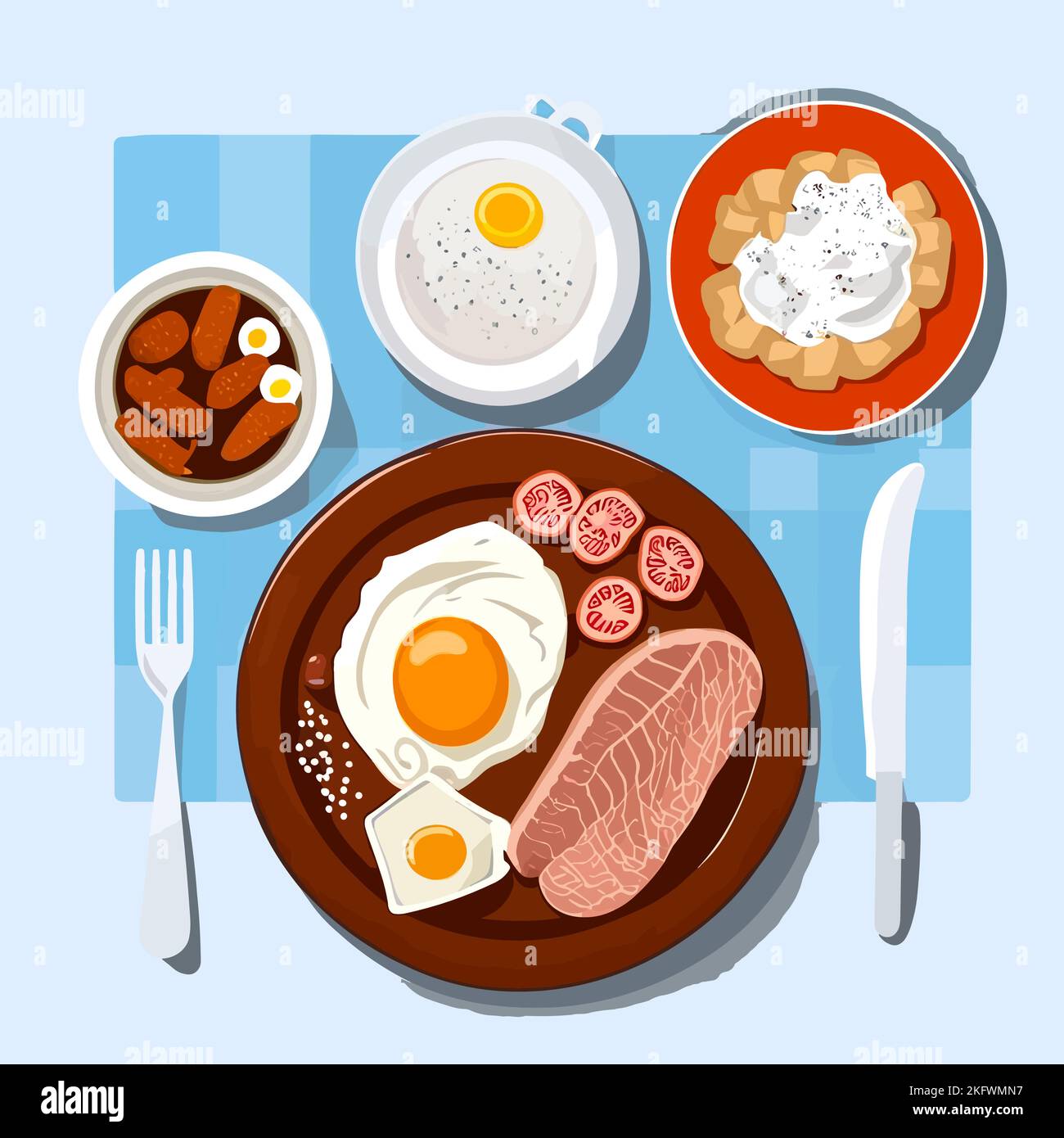 A vector illustration of a delicious English breakfast Stock Vector ...