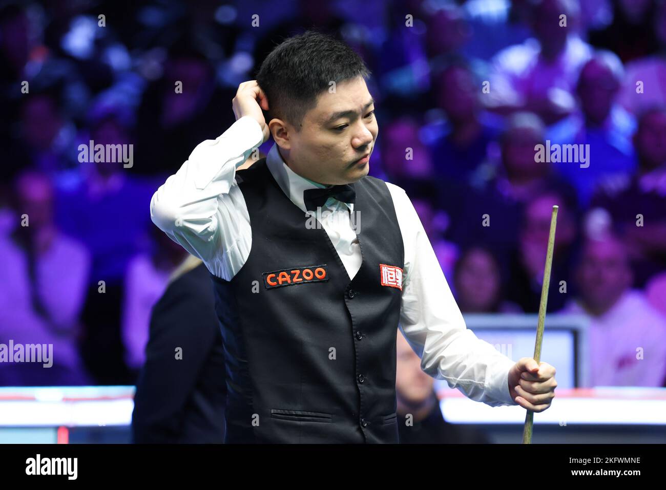 China’s Ding Junhui during day nine of the Cazoo UK Snooker ...