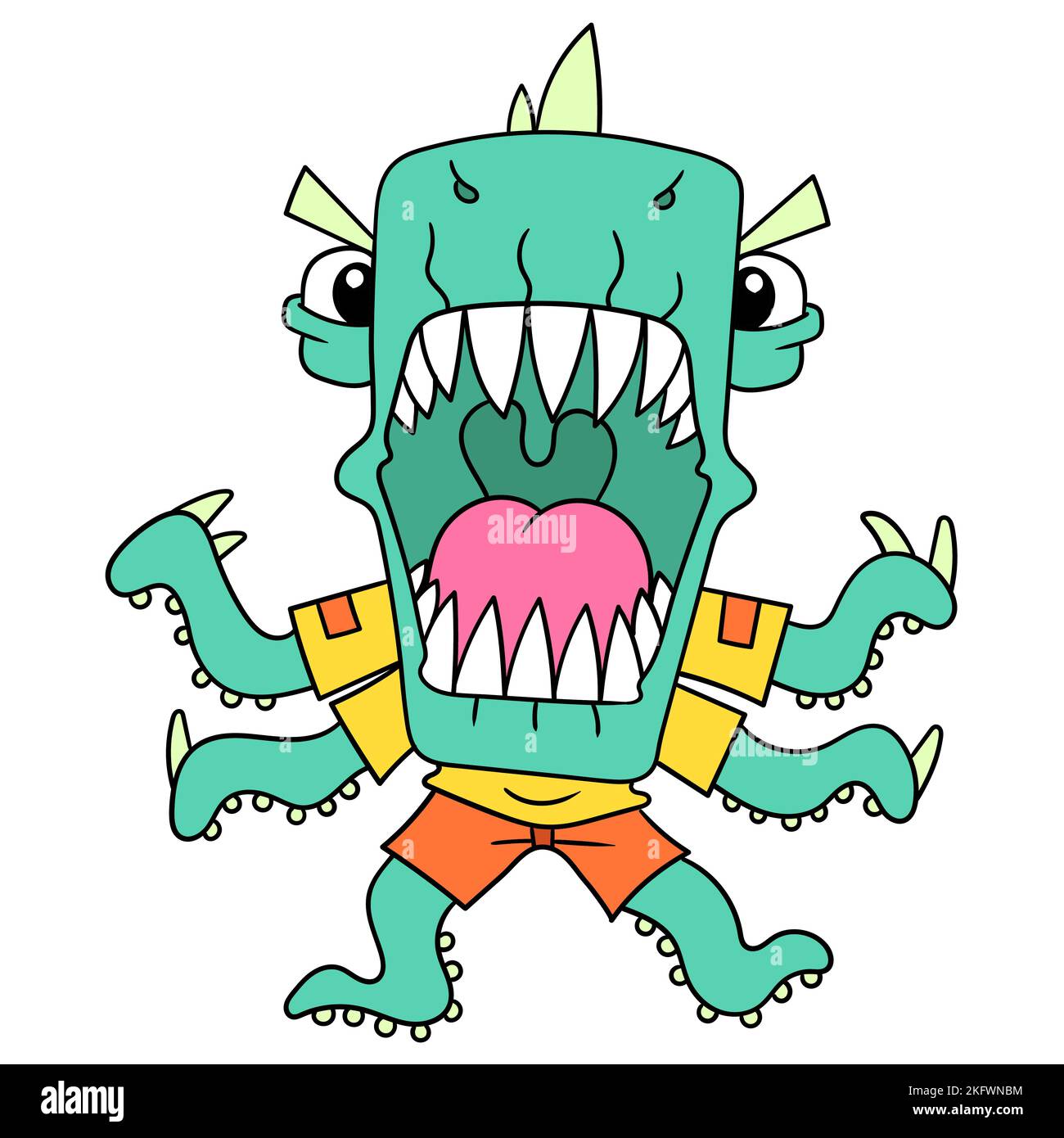 Screaming monster cartoon Stock Vector Images - Alamy