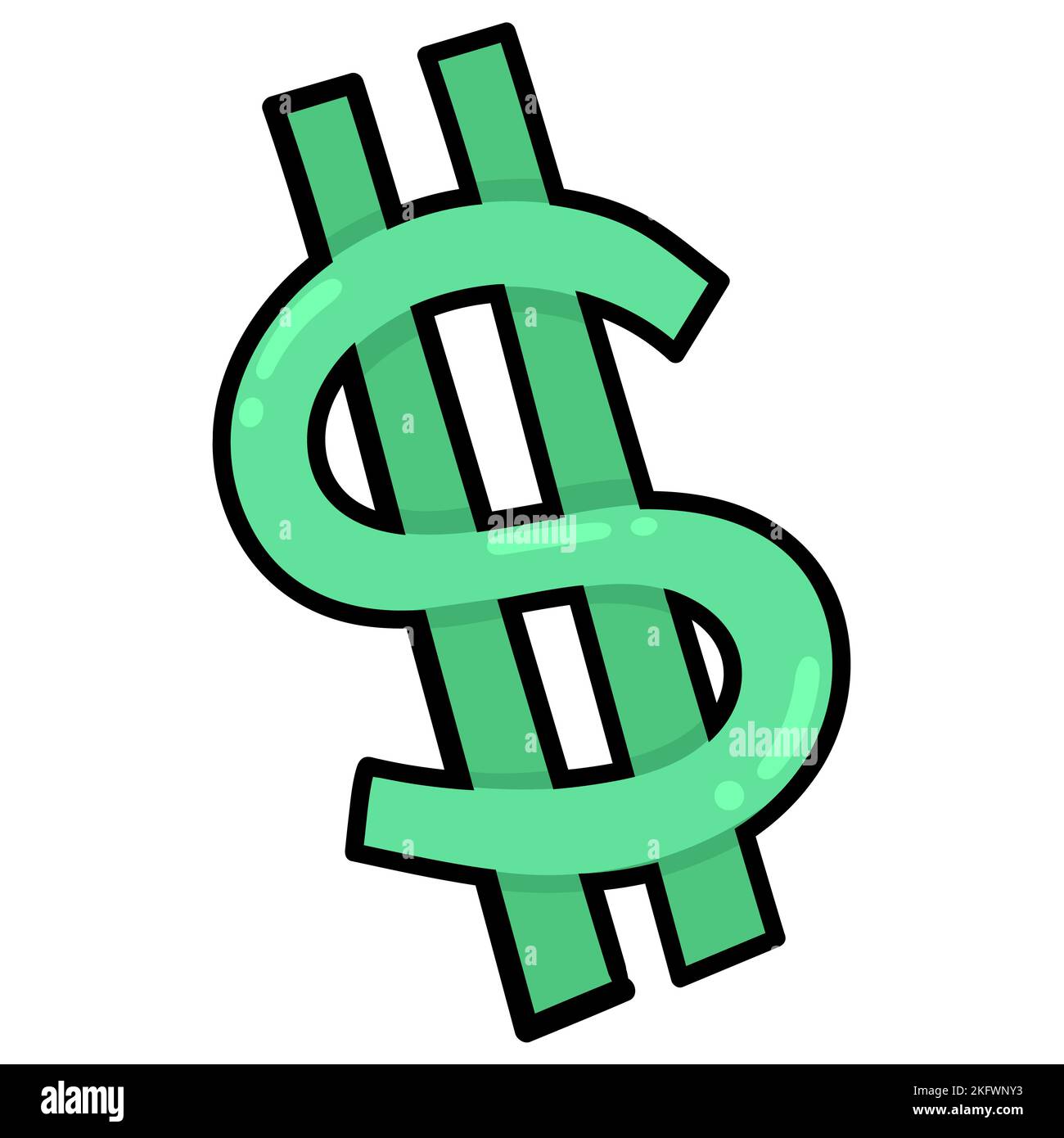 An editable vector of a green dollar sign isolated on a white ...