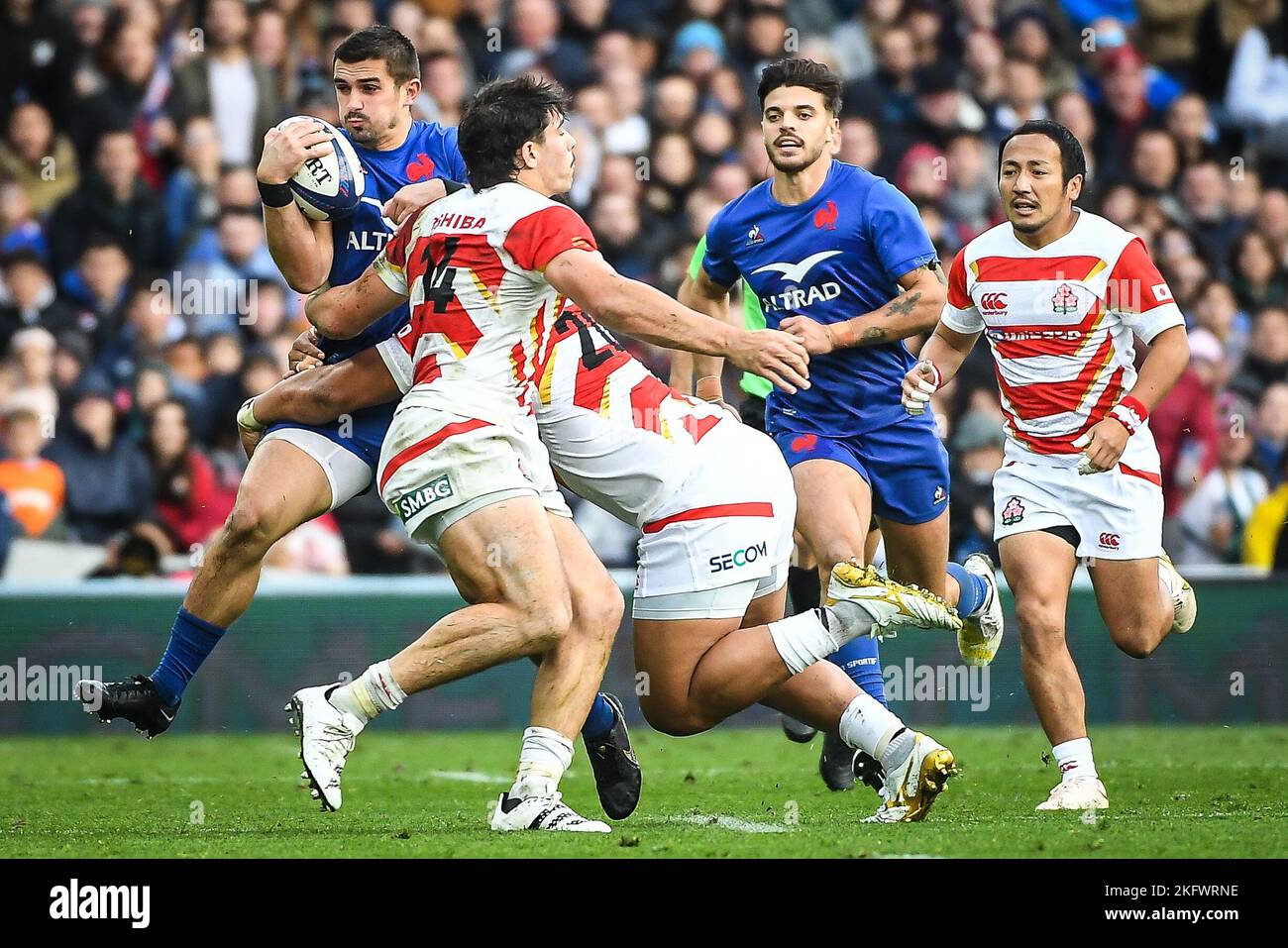 Thomas RAMOS of France, Dylan RILEY of Japan and Romain NTAMACK of ...