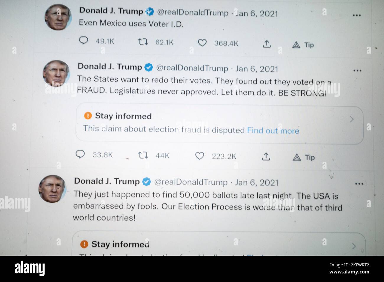 San Francisco, California, USA. 20th Nov, 2022. Then-President Donald ...