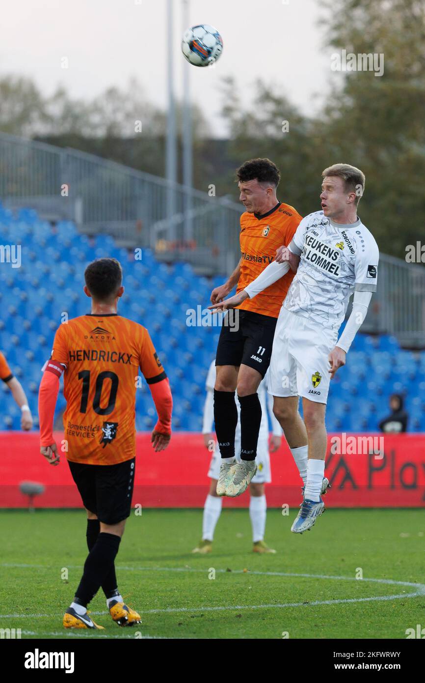 Deinze's Liridon Balaj and Lierse's Nils Schouterden fight for the ball ...