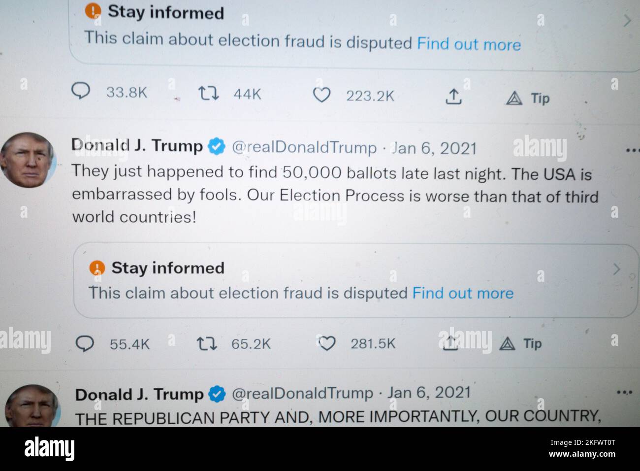 San Francisco, California, USA. 20th Nov, 2022. Then-President Donald ...