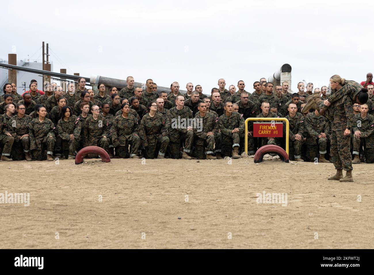 U.S. Marine Corps recruits with Charlie Company, 1st Recruit Training ...