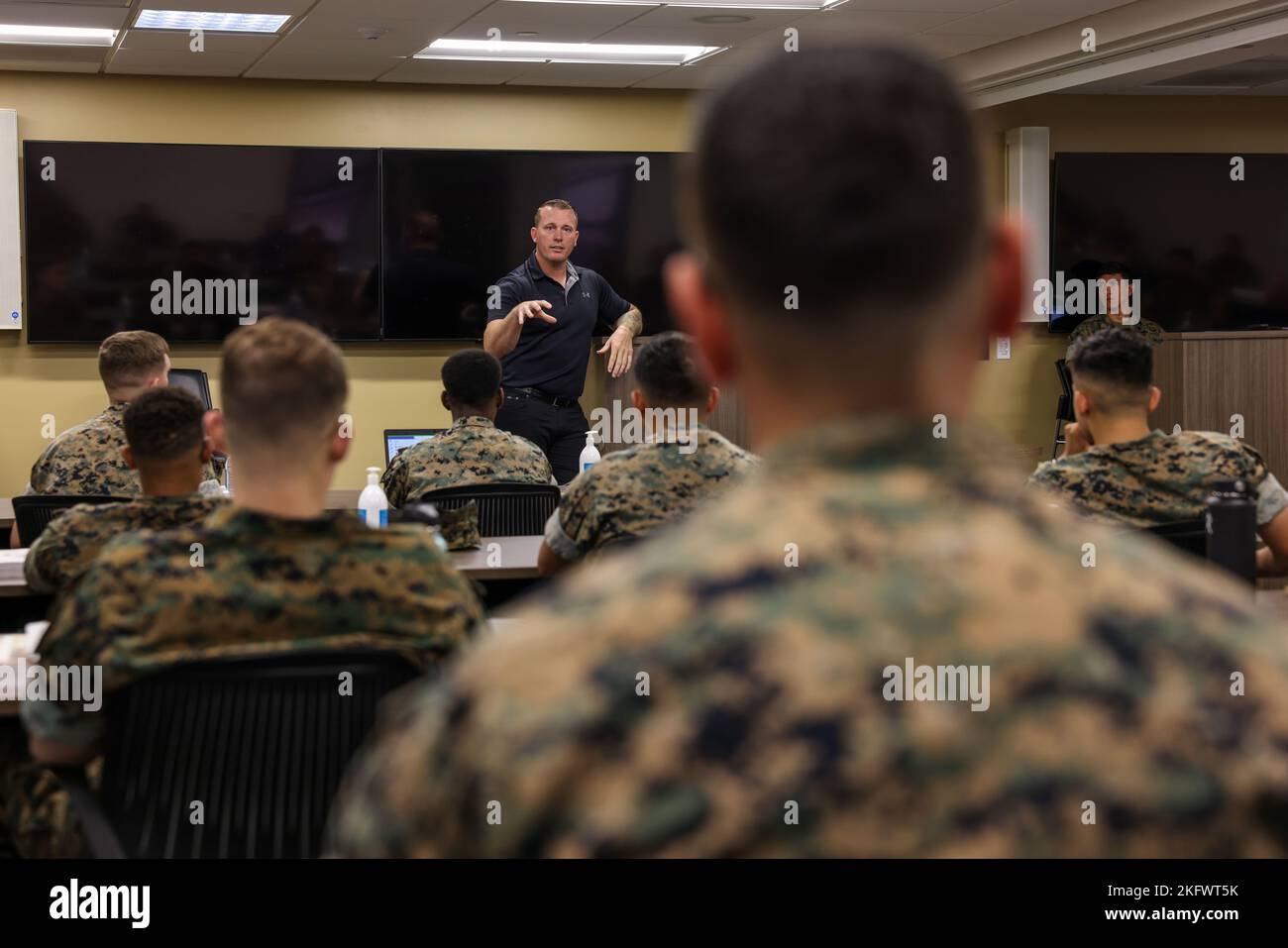 Medal of Honor recipient Dakota Meyer, speaks with Corporals Course ...
