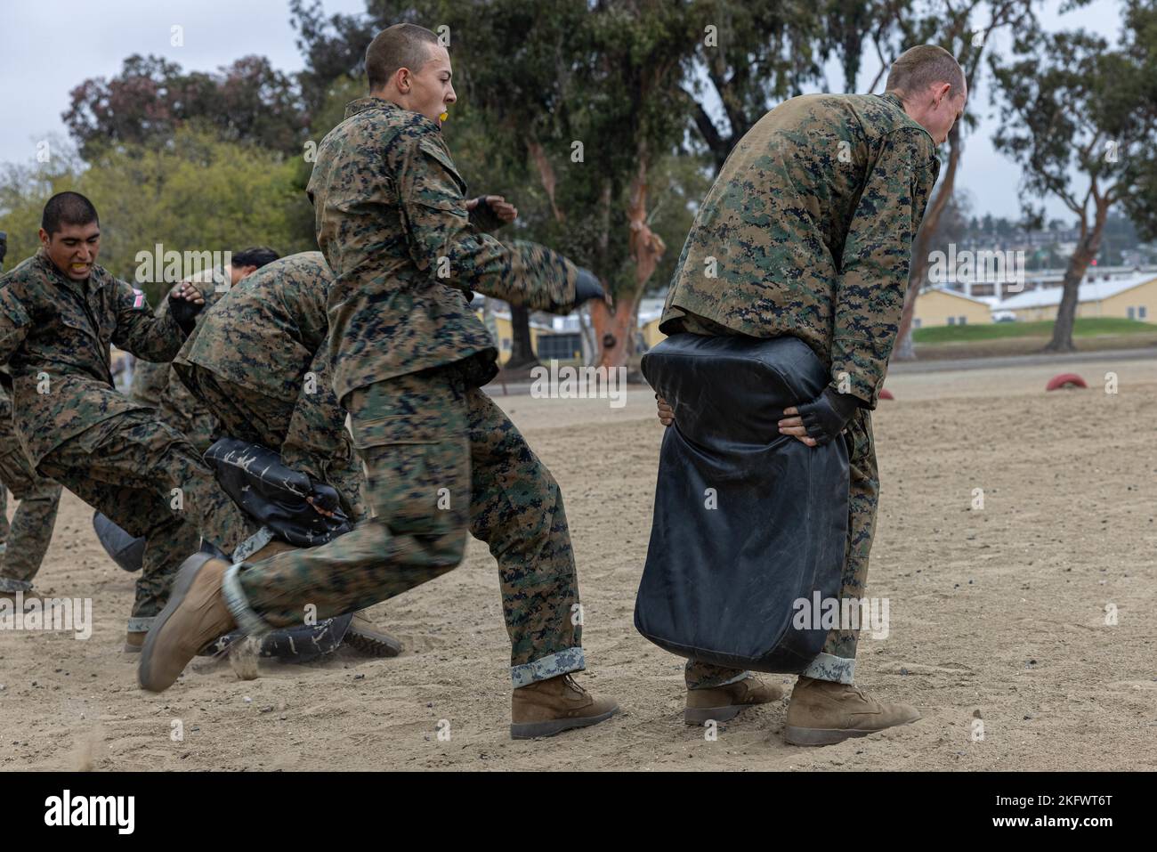 U.S. Marine Corps recruits with Charlie Company, 1st Recruit Training ...