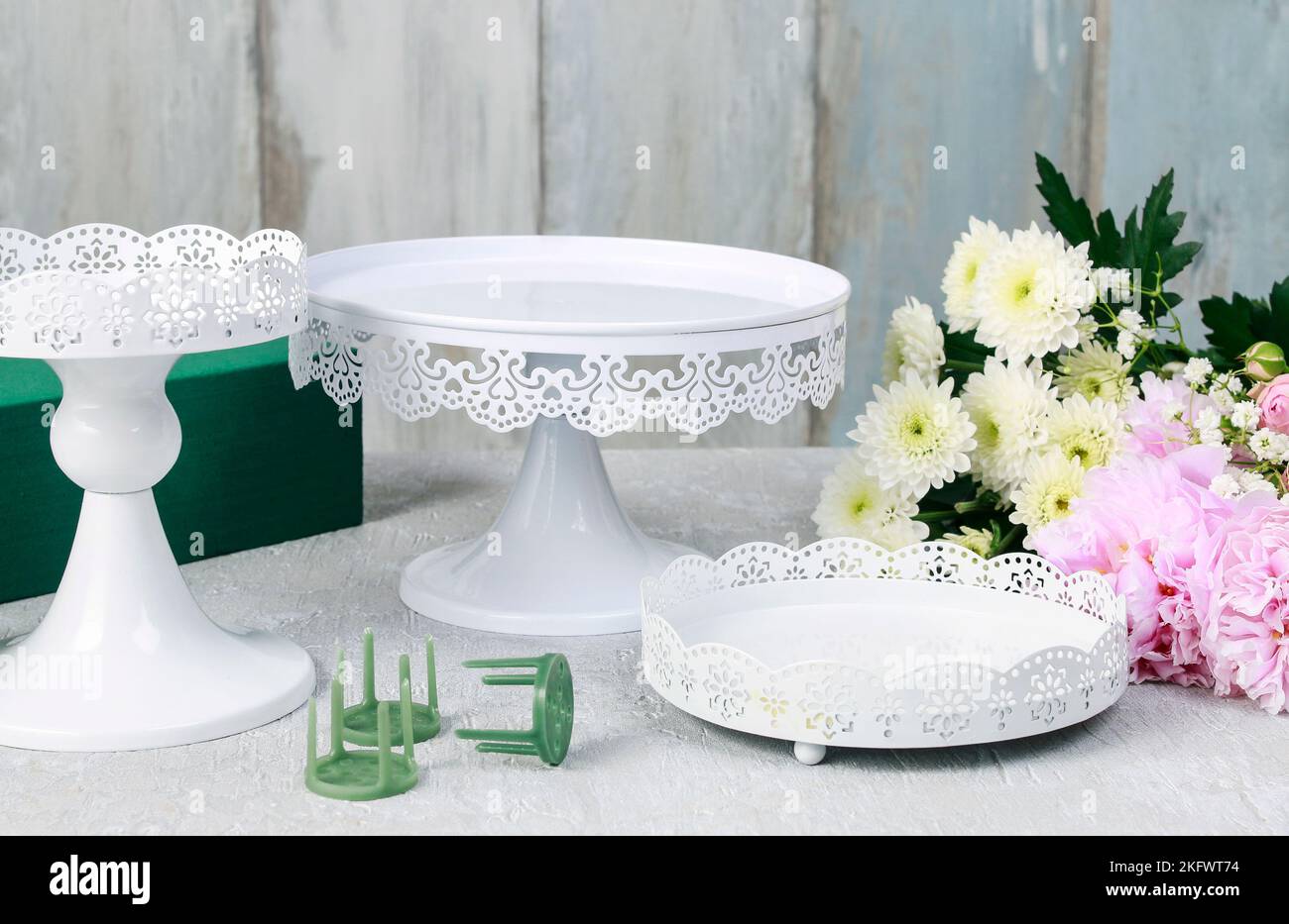 Florist workplace: how to make wedding floral arrangement with peonies ...