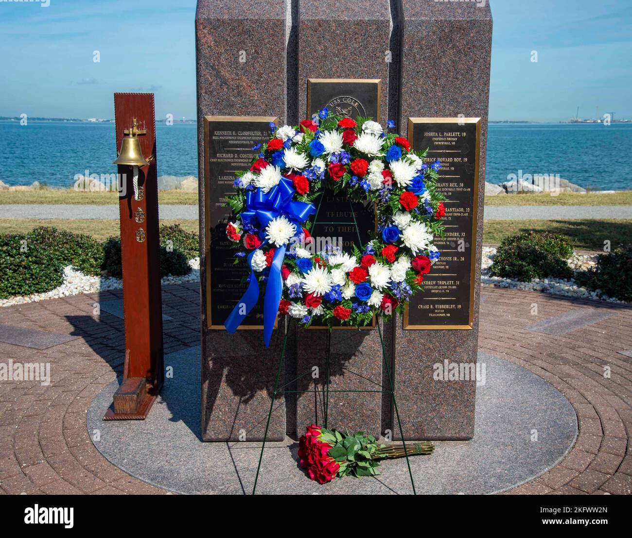 221012-N-CY569-0002 NORFOLK, Va. (Oct. 12, 2022) A wreath rests at the ...