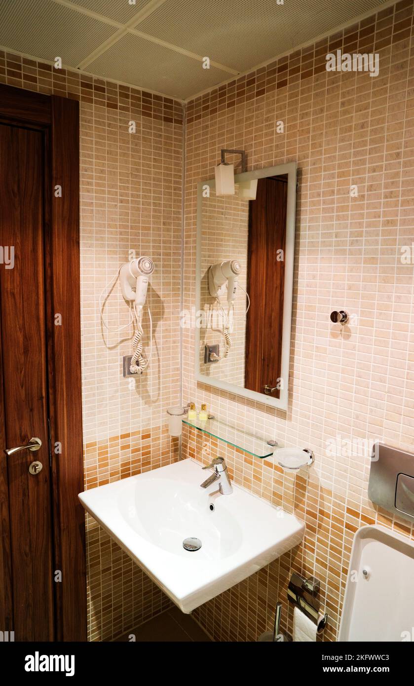 Interior of bathroom with sink basin,Modern bathroom in luxury house ...