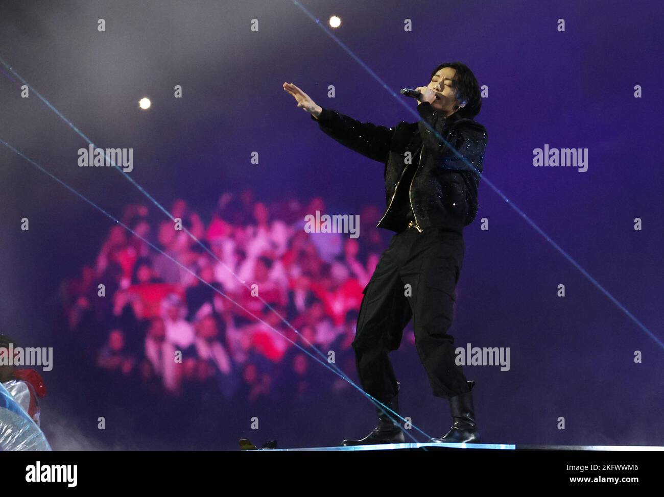 Al Khor, Qatar. 20th Nov, 2022. Singer Jung Kook of South Korea ...