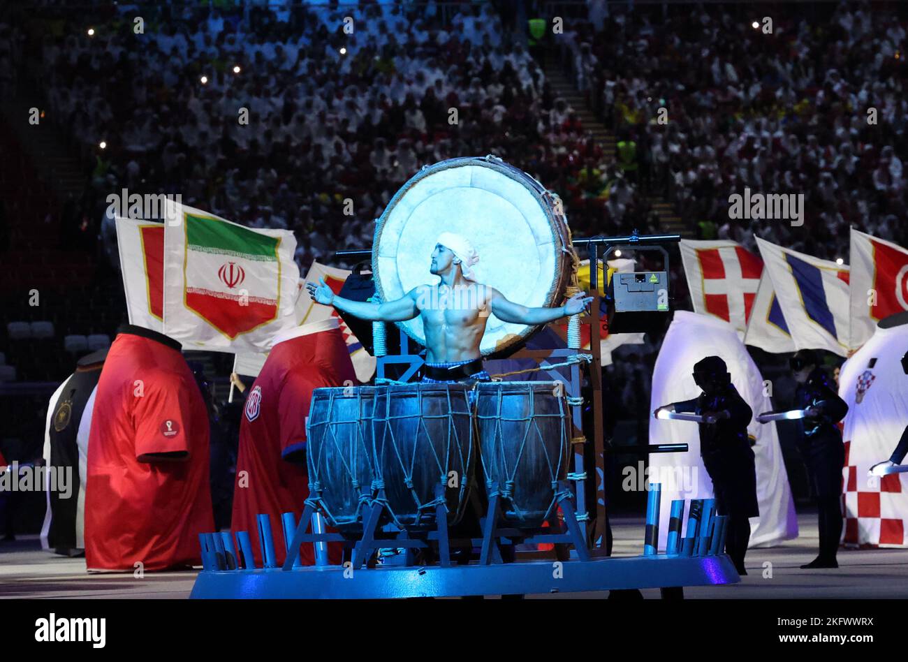 Al Khor, Qatar. 20th Nov, 2022. Artists perform during the opening ...