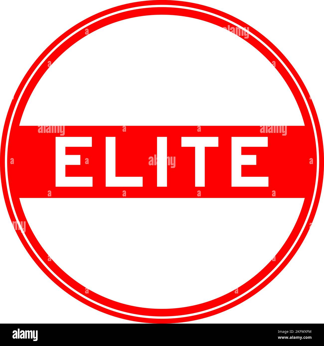 Red color round seal sticker in word elite on white background Stock ...