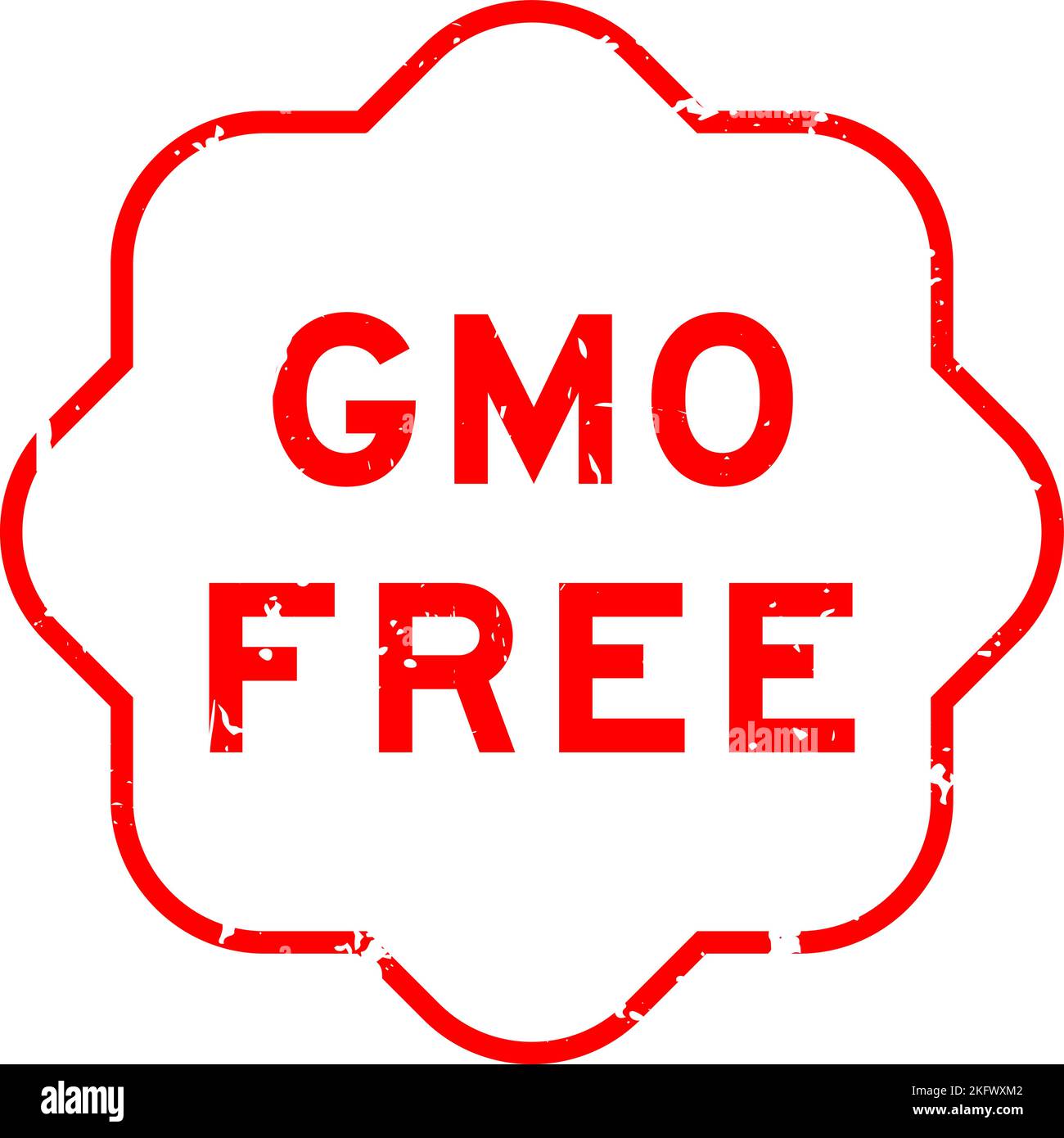 Grunge red GMO (abbreviation of Genetically Modified Organisms) free ...