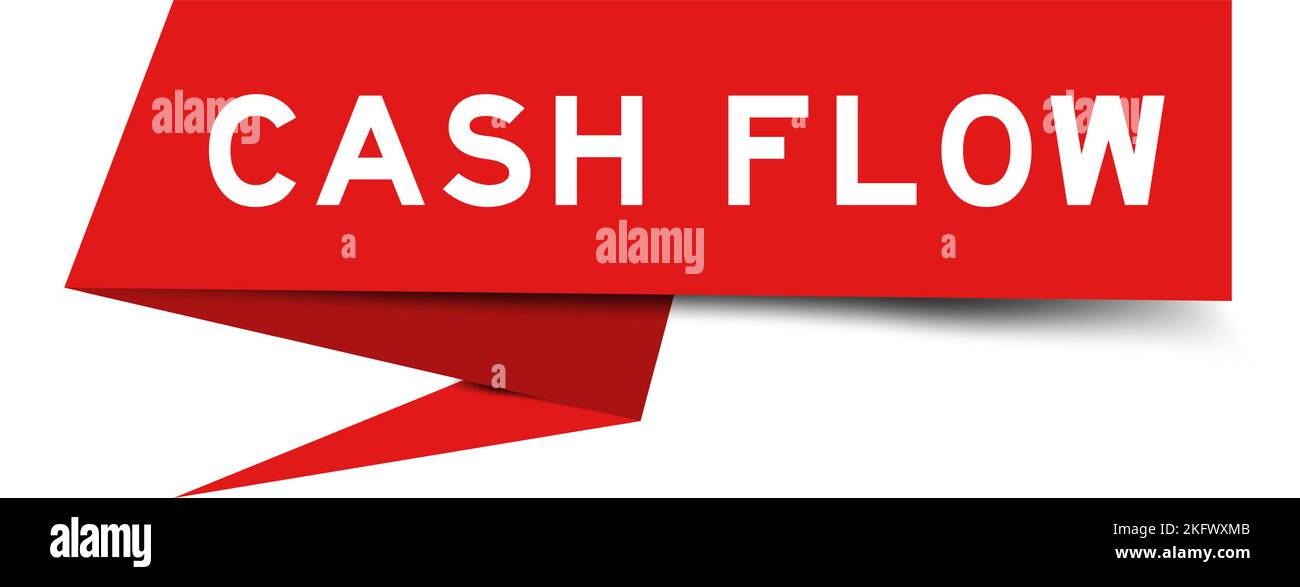 Red color speech banner with word cash flow on white background Stock ...