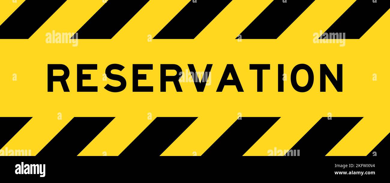 Yellow and black color with line striped label banner with word ...