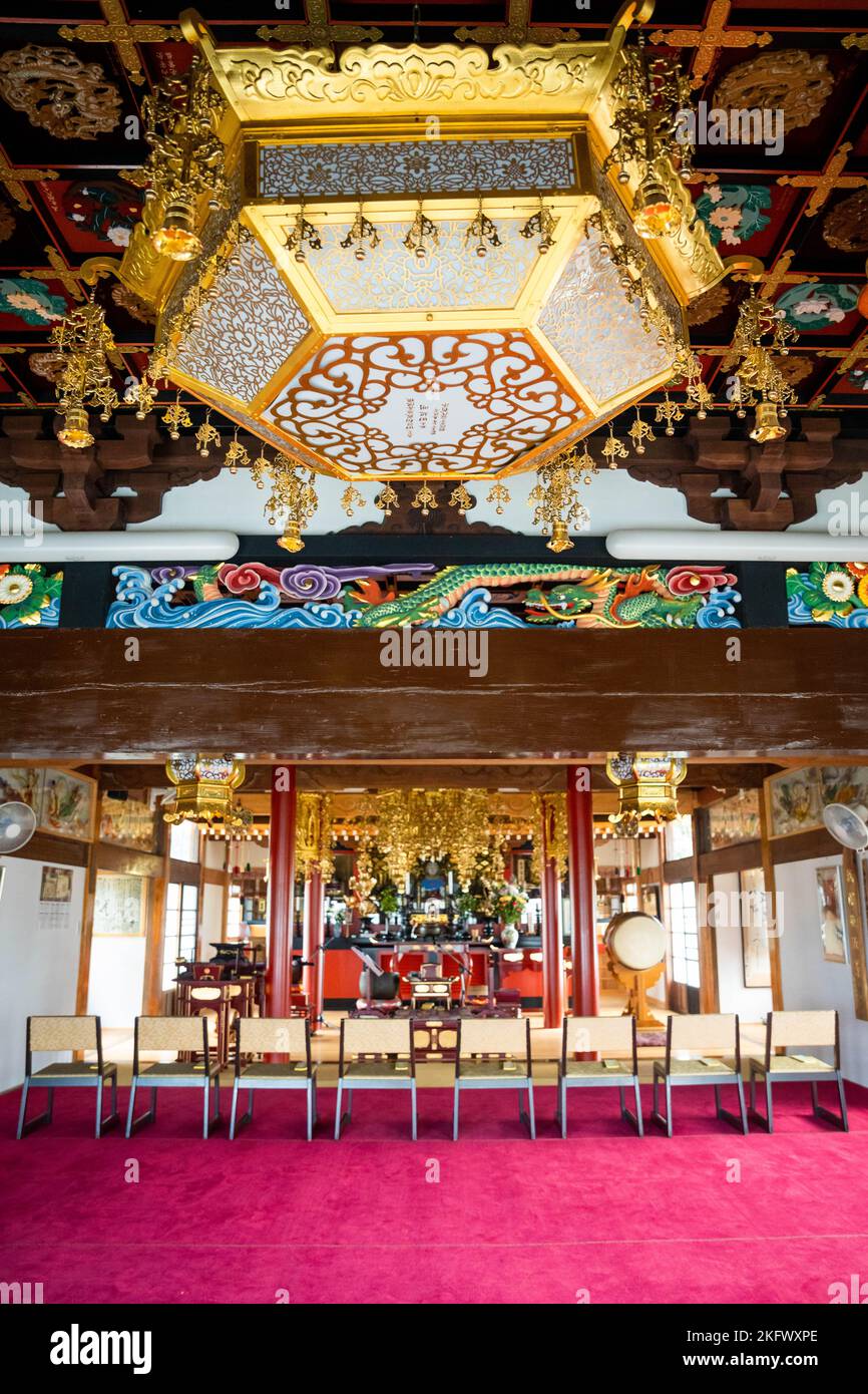 Traditional buddhist temple interior in japanese culture nobody Stock ...
