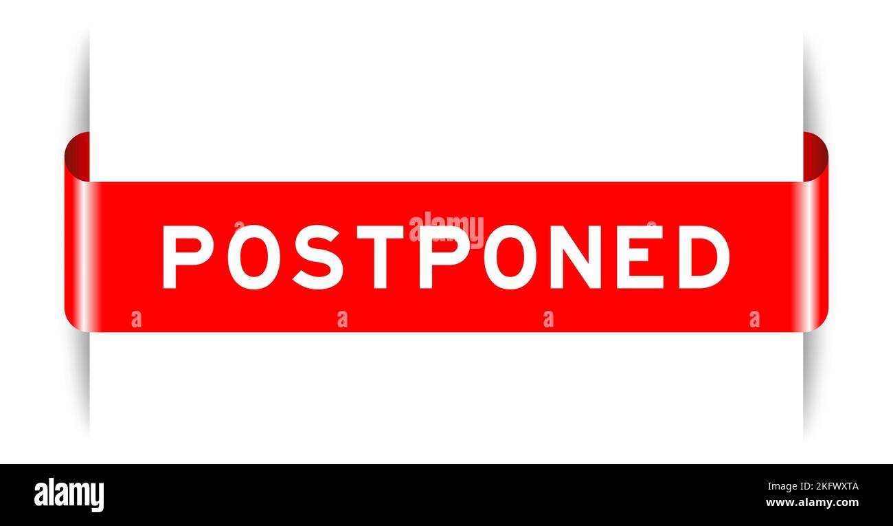 Red color inserted label banner with word postponed on white background Stock Vector Image & Art ...