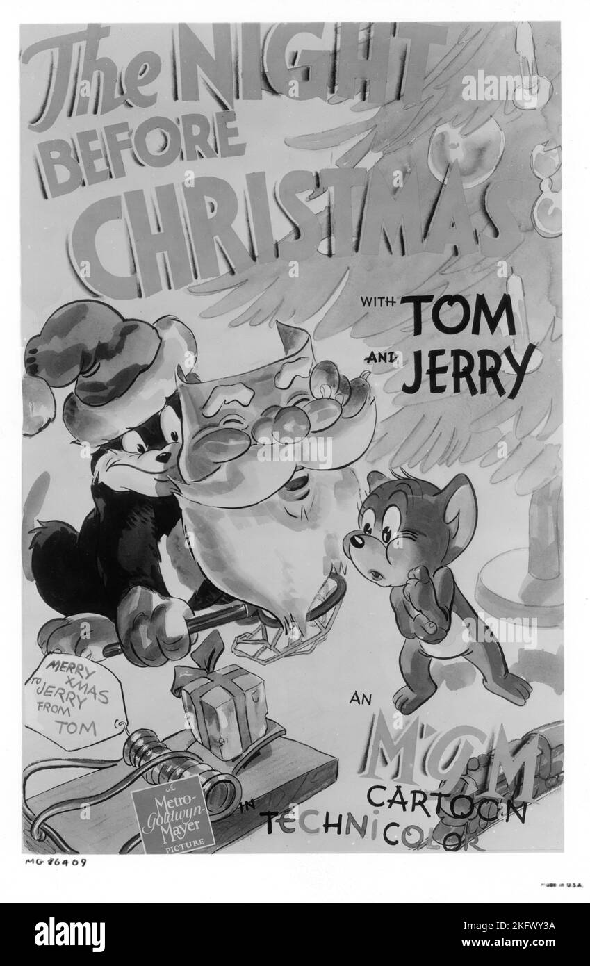 TOM and JERRY in the Cartoon Short THE NIGHT BEFORE CHRISTMAS 1941 ...