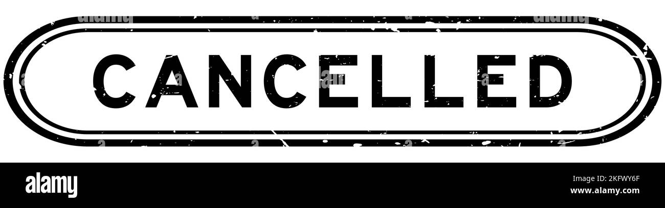 Grunge black cancelled word rubber seal stamp on white background Stock ...
