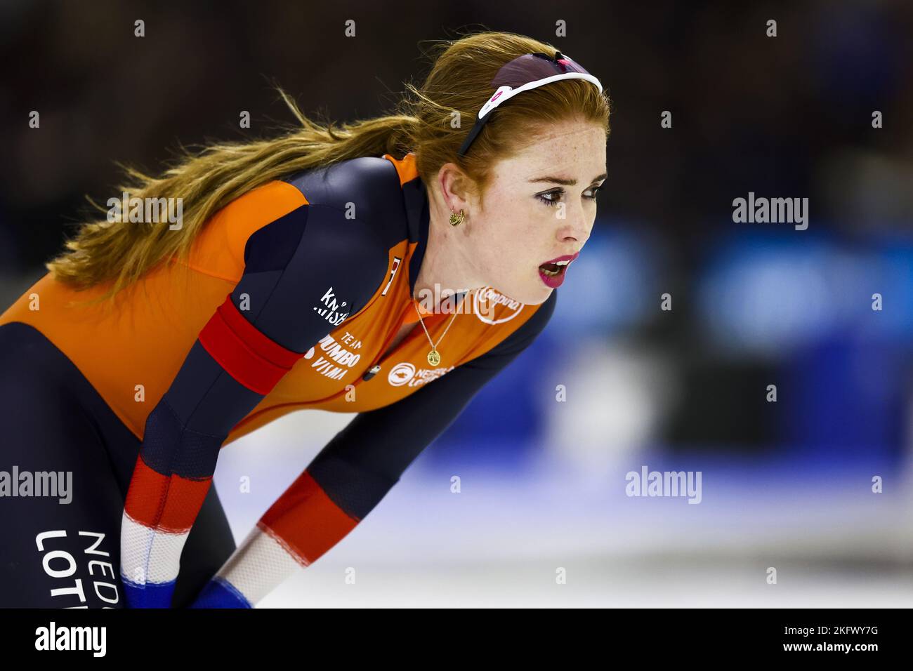 HERENVEEN - Antoinette Rijpma - de Jong (NED) reacts after the 3000 ...