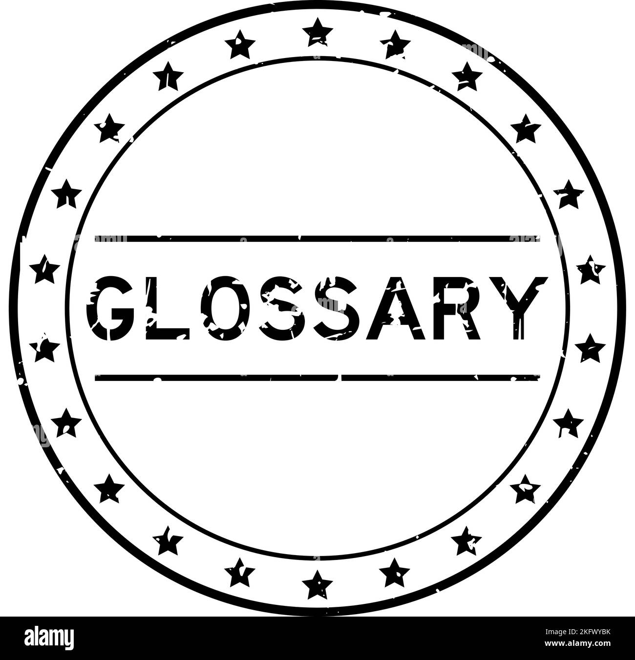 Grunge black glossary word round rubber seal stamp on white background Stock Vector Image & Art ...