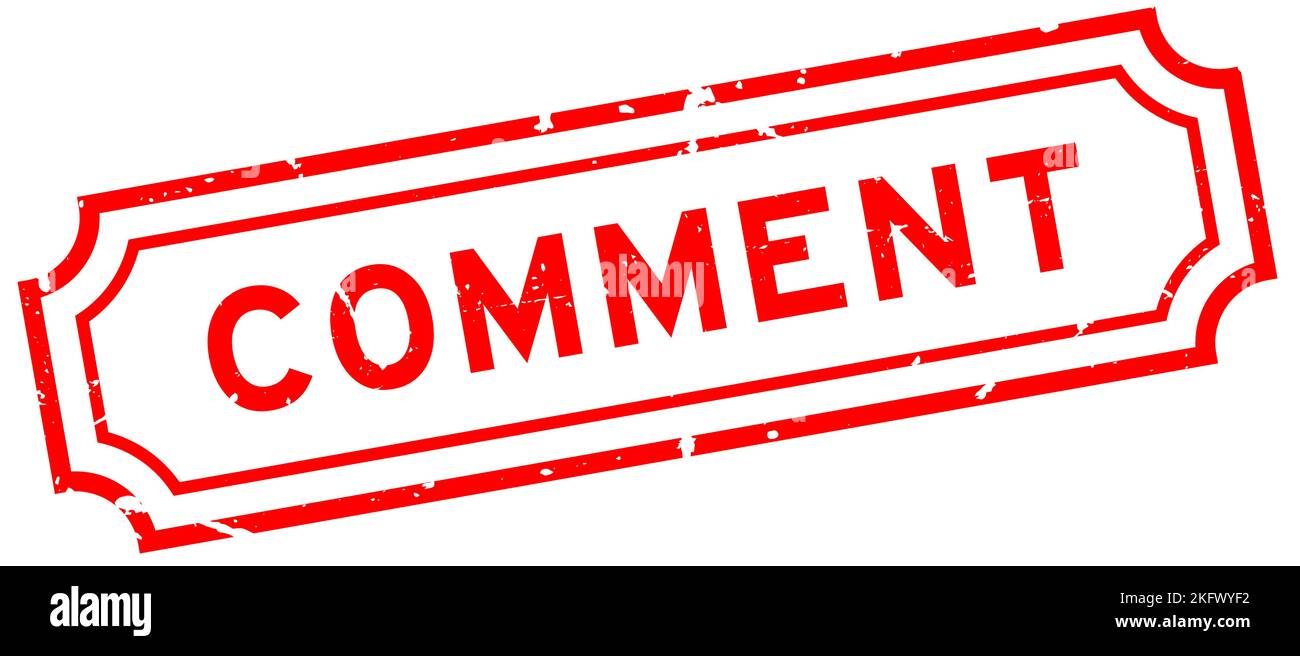 Grunge red comment word rubber seal stamp on white background Stock ...