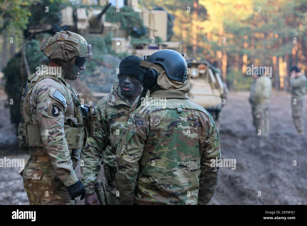U.S. Army 1st Sgt. Colten Santos, assigned to 1st Battalion, 68th Armor ...