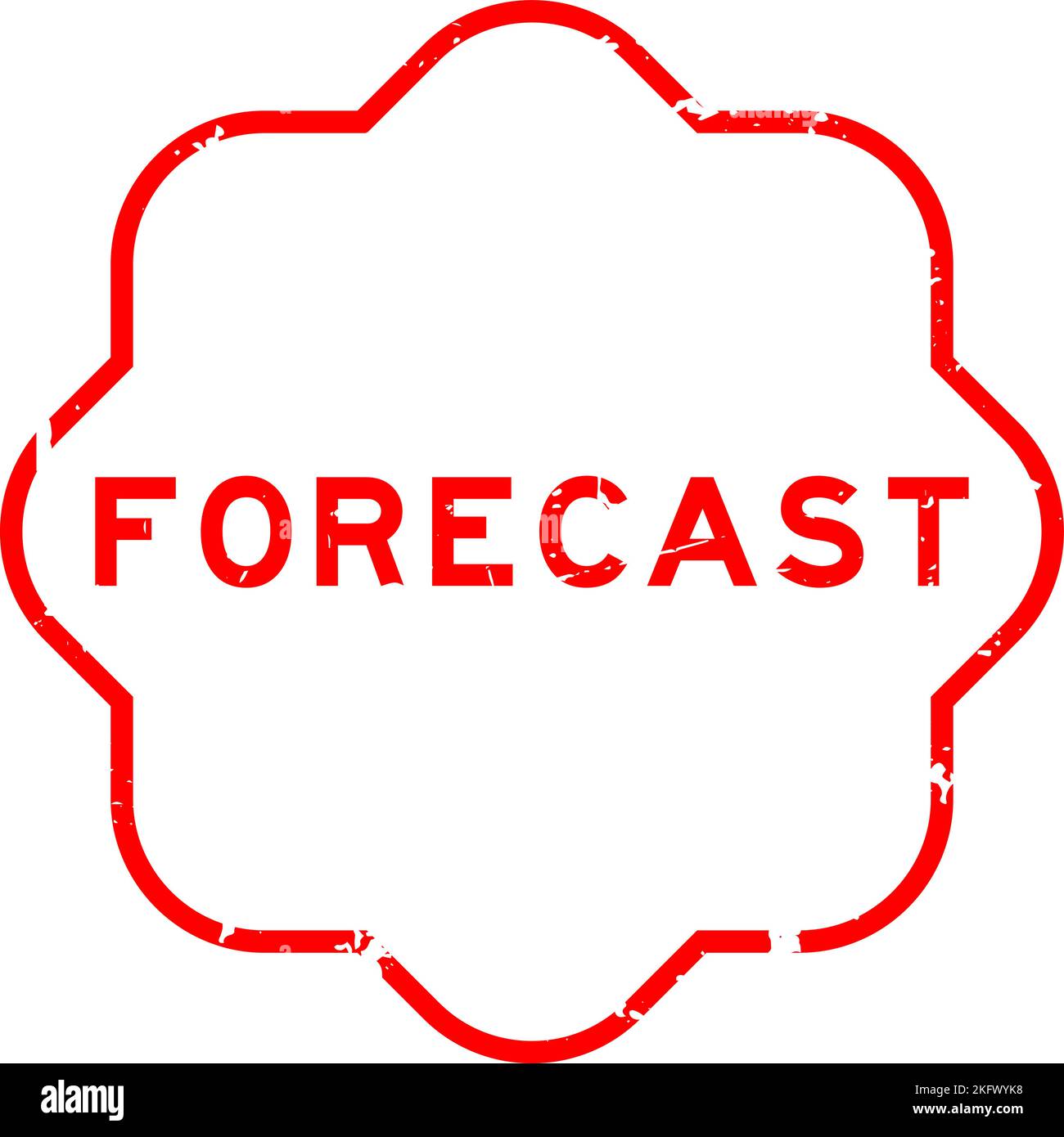 Grunge red forecast word rubber seal stamp on white background Stock ...