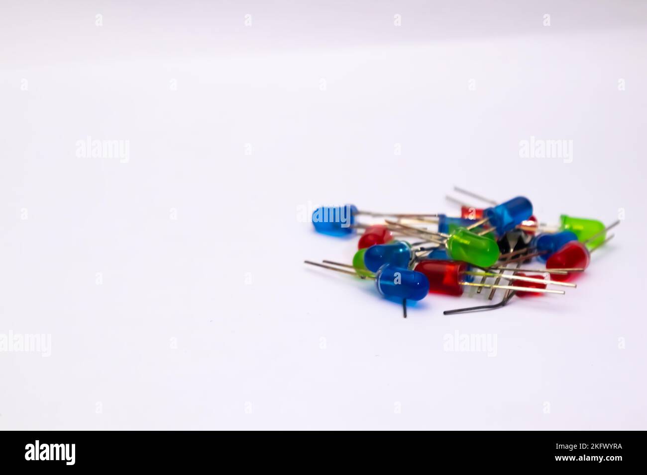 Selective focus a group of LEDs located to the right of the frame for ...