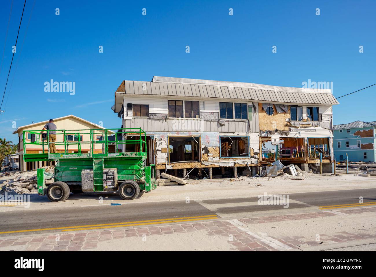 Fort Myers Beach, FL, USA - November 19, 2022: Homes and buildings ...