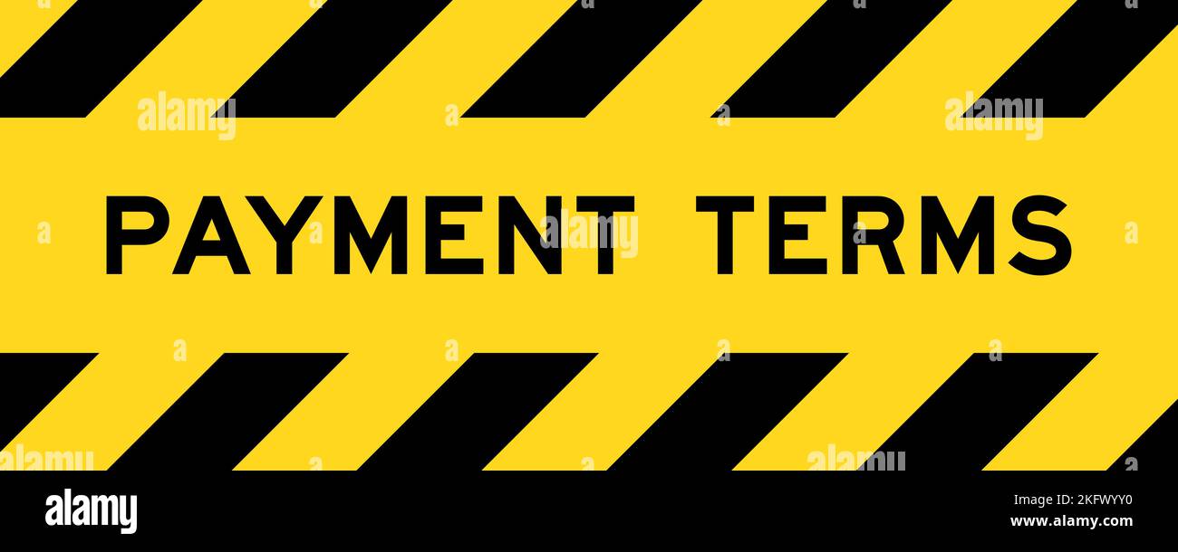 Yellow and black color with line striped label banner with word payment ...