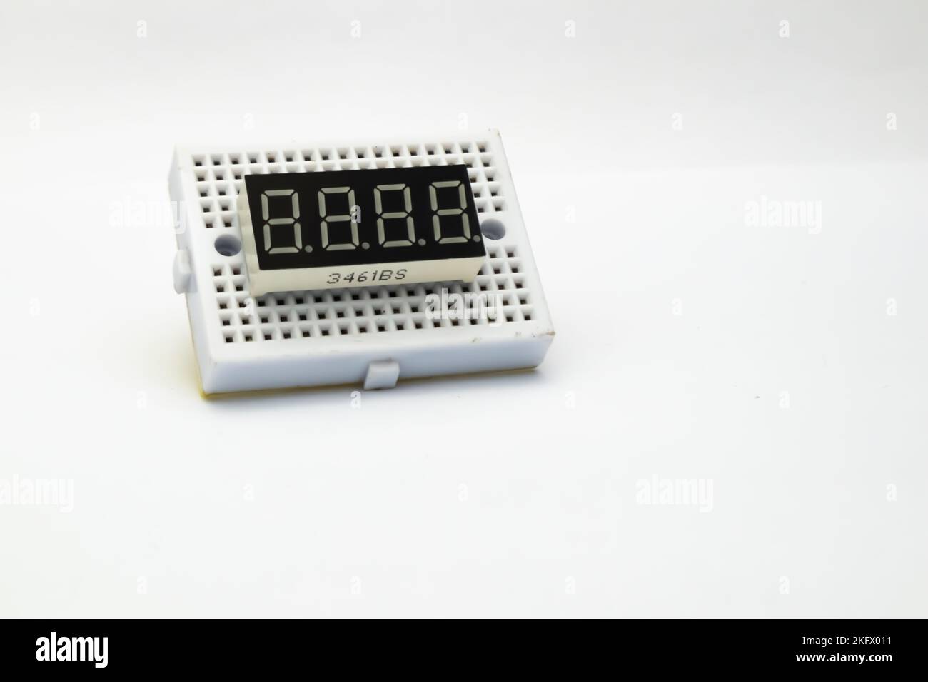 Four 7 segment modules embedded in a project board. This port is used ...