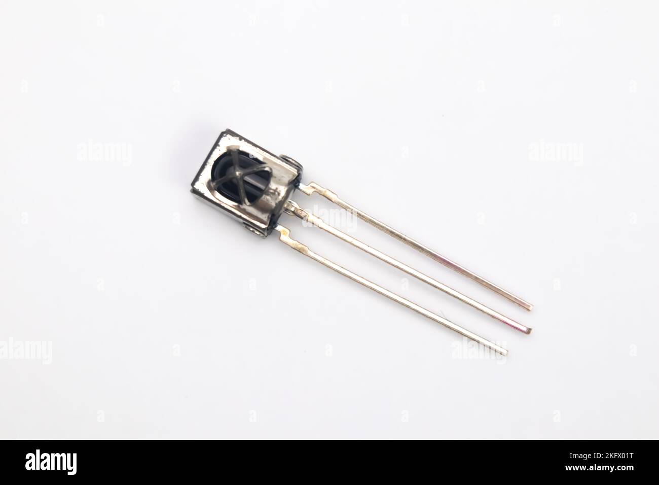 Front view of an IR Receiver on a white background. This part is used ...