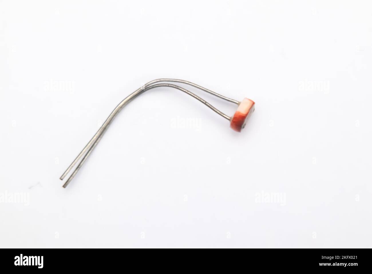 Top view of an LDR (Light Dependent Resistor) on a white background ...