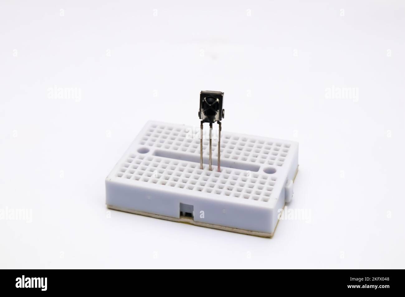 Front view of an IR receiver embedded in the project board. This part ...