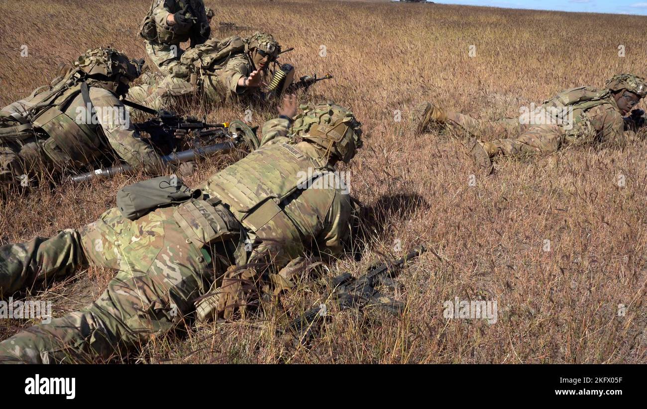Soldiers with 1-26 infantry regiments, conduct a training lane along ...