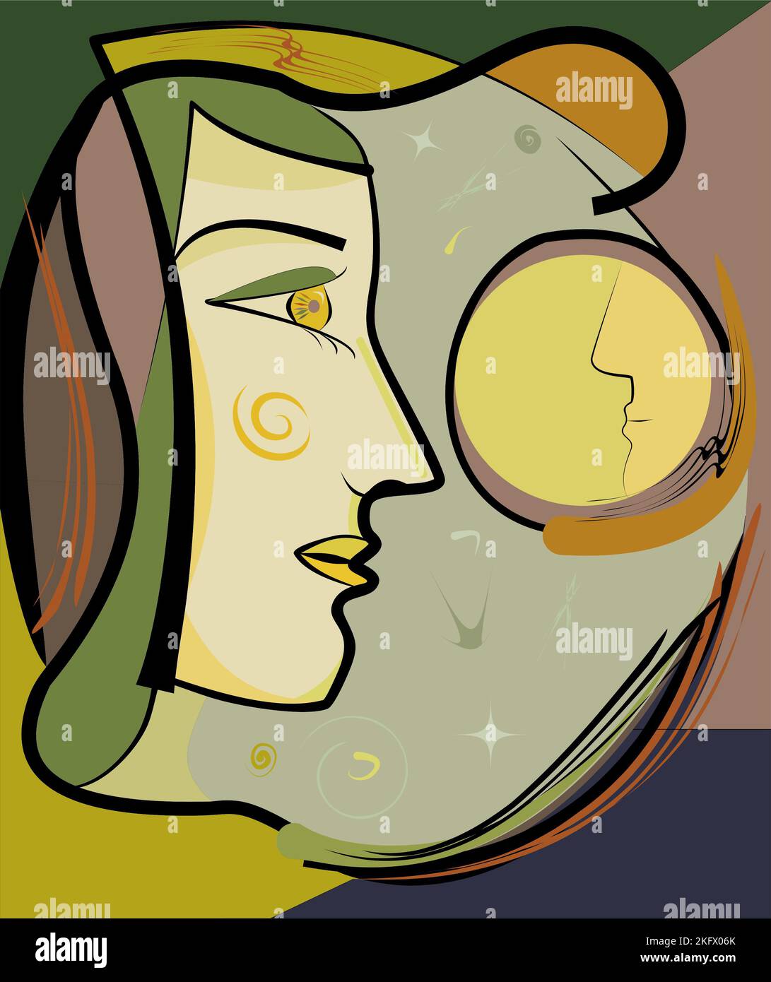 Colorful background, cubism art style,abstracts portraits Stock Photo ...
