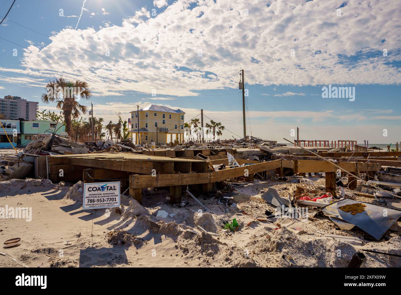Fort Myers Beach, FL, USA - November 19, 2022: Structures washed away ...