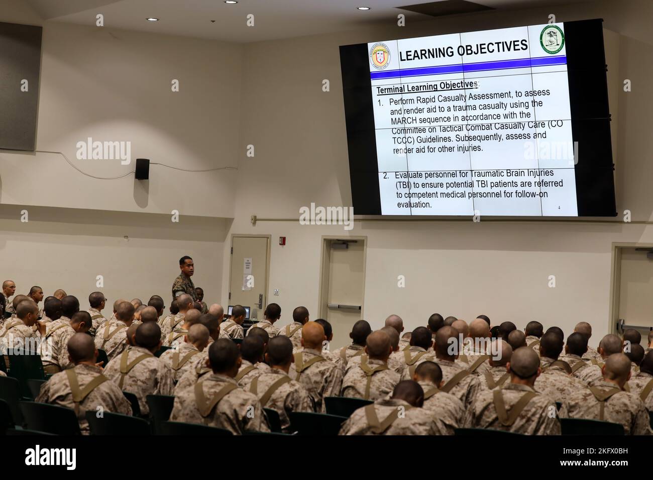 A Marine Corps drill instructor with Charlie Company, 1st Recruit ...