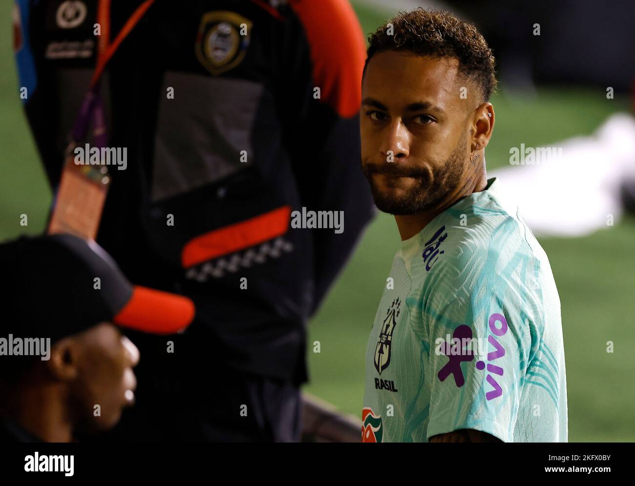 Doha, Catar. 20th Nov, 2022. Striker Neymar Jr after the Brazilian ...