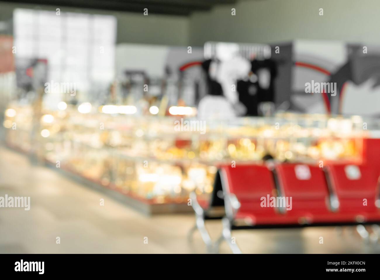 The background of the airport lounge is out of focus. The concept of ...