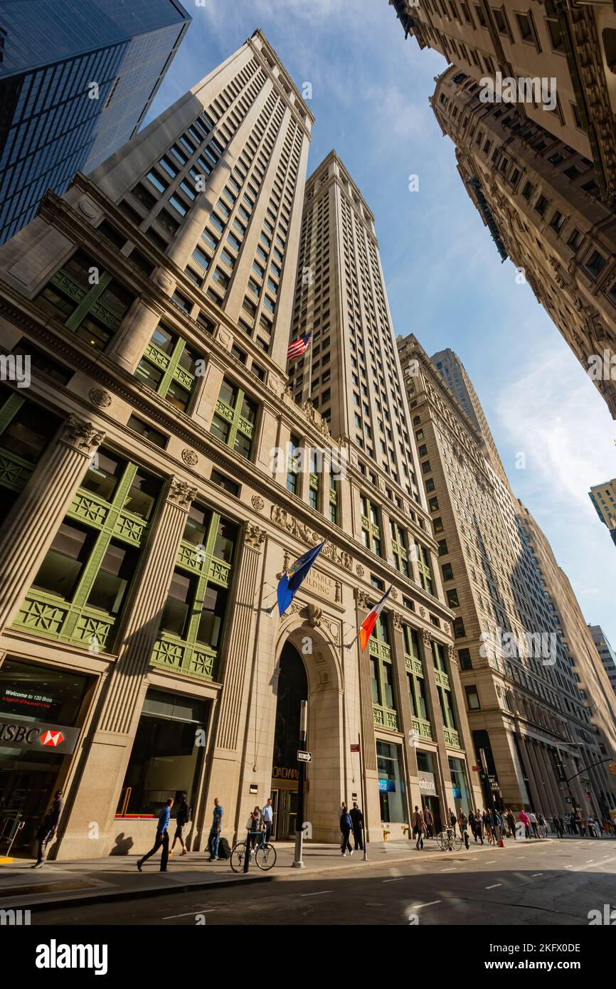 New York, SEP 16 2014 - Exterior view of the Equitable Building Stock ...