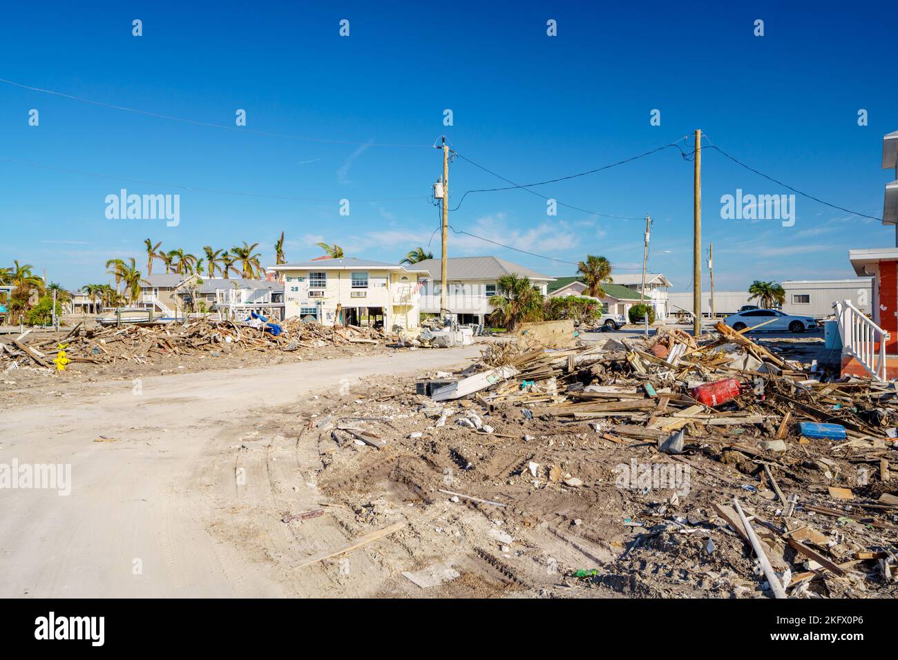 Fort Myers Beach, FL, USA - November 19, 2022: Hurricane Ian storm ...