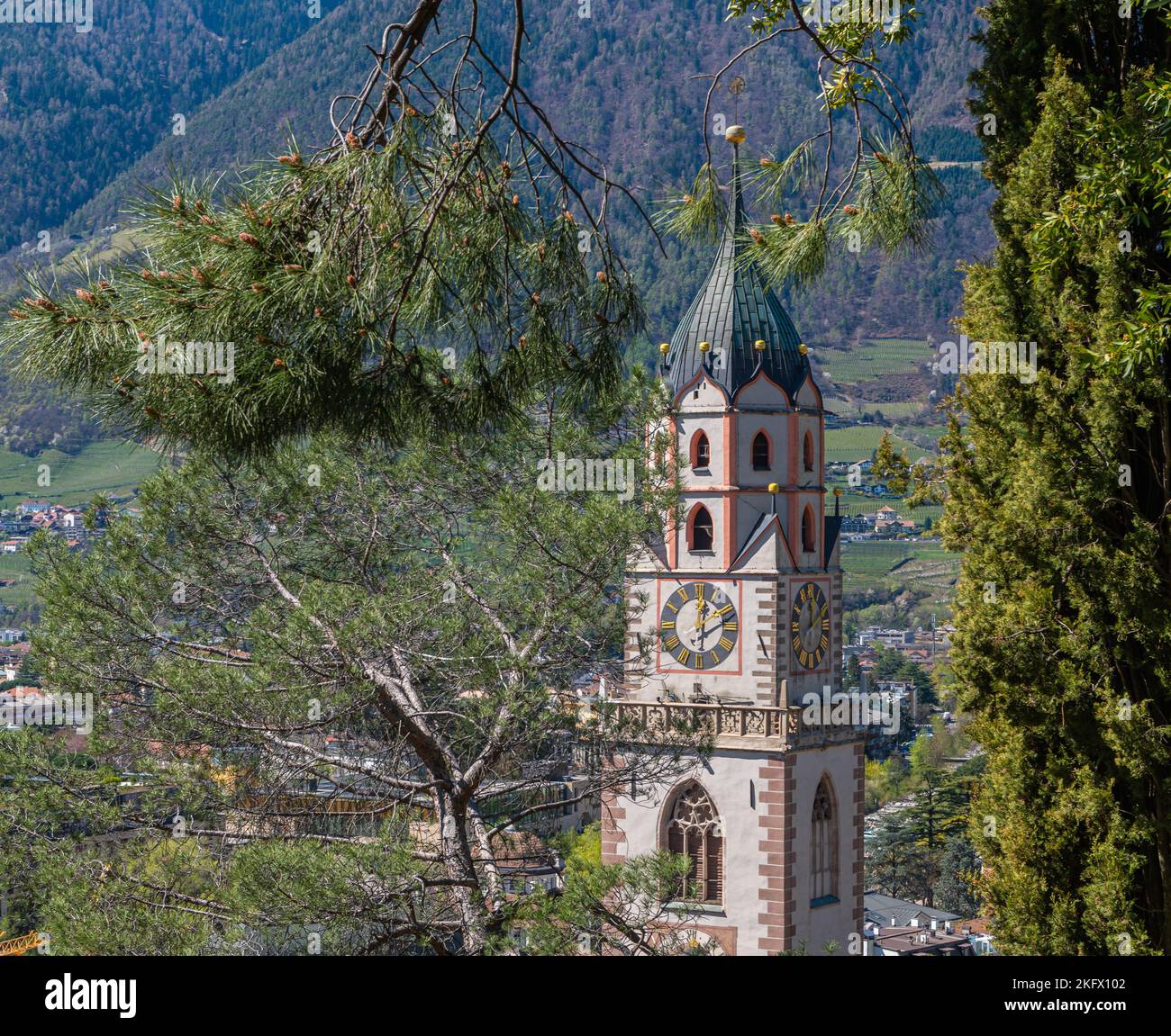 Cathedral of St. Nicholas at Merano as seen from Tappeinerweg - Merano ...